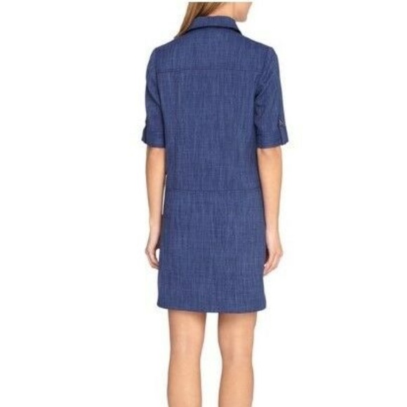 Tahari ASL | Dresses | Tahari Asl Denim Rolltabsleeve Shirt Dress Blue ...